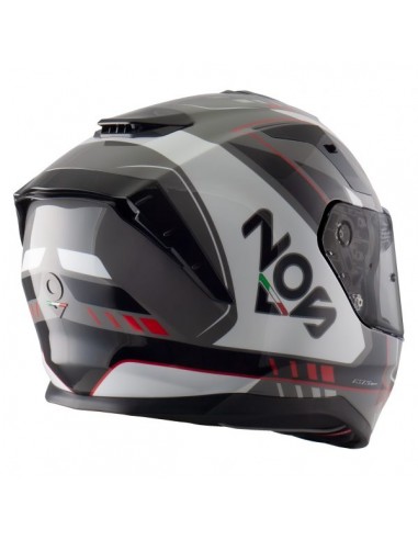 casco moto integrale NOS NS-10 mig red